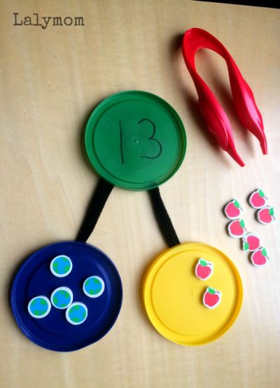Number Bonds Math Activity Using Mini Erasers - LalyMom