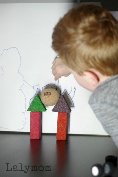 Cork Building Blocks Shadow Drawing - LalyMom