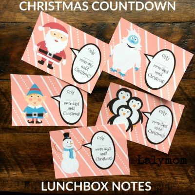 Christmas Countdown Lunchbox Notes - Free Printable - LalyMom